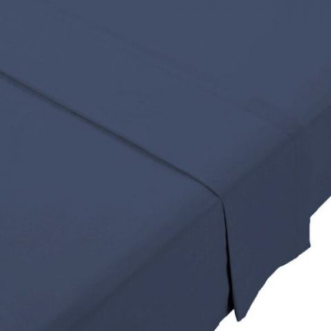 Flat Sheet Plain Navy - Interiors